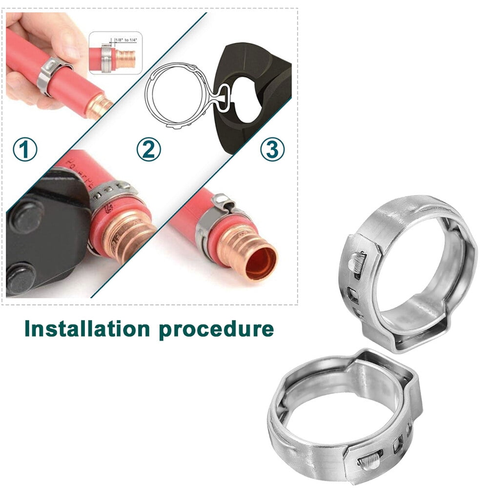 HOMEMAXS 80 Pcs Pipe Clip Stainless Steel Hose Clamp Liquid Wire Silver ...