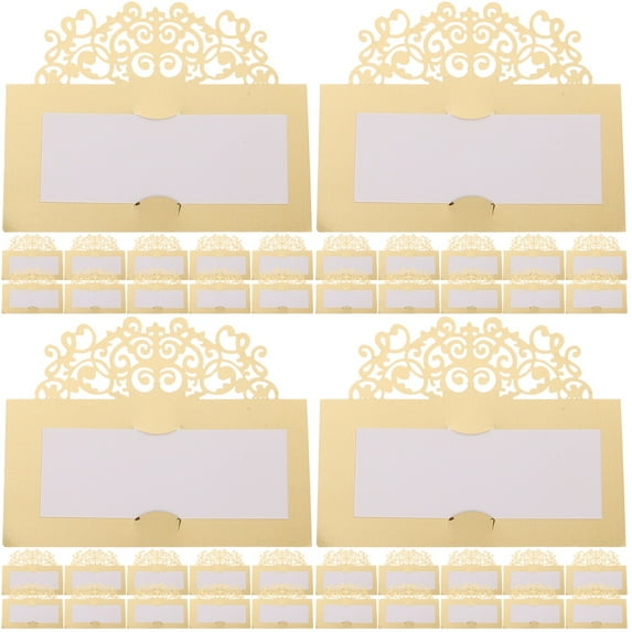 HOMEMAXS 80 pcs Small Tent Cards with Gold Foil Border Place Cards ...