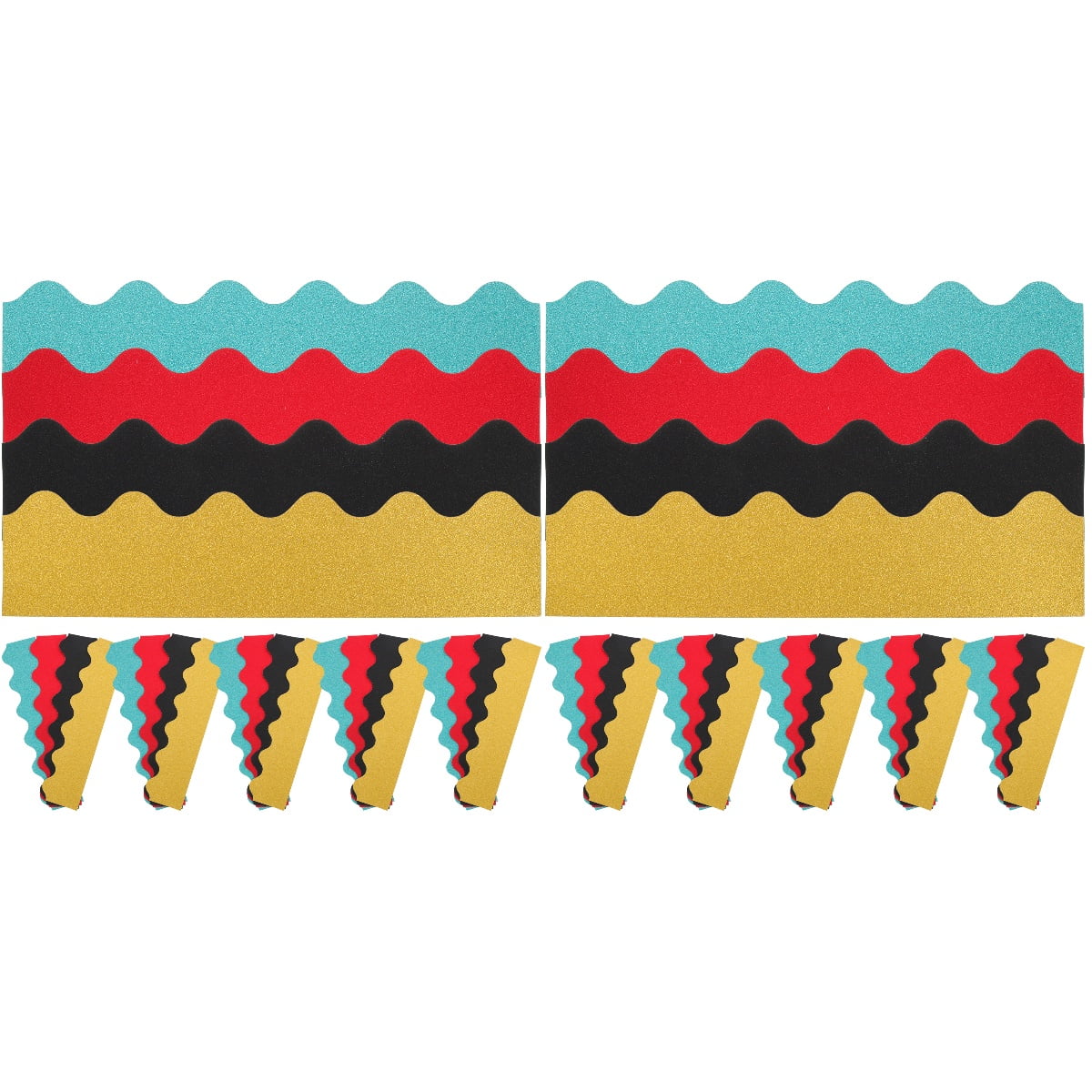 HOMEMAXS 80 pcs Wave Style Glitter Border Glitter Bulletin Board ...