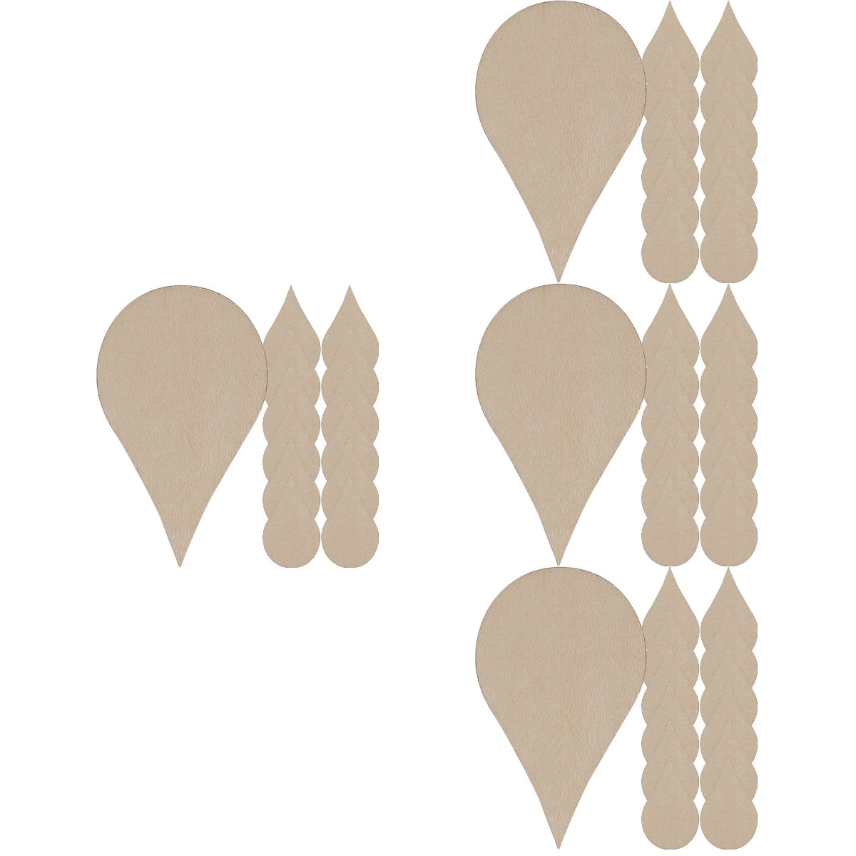 HOMEMAXS 800 pcs Natural Wood Slices Unfinished Water Drop Wood Cutouts ...