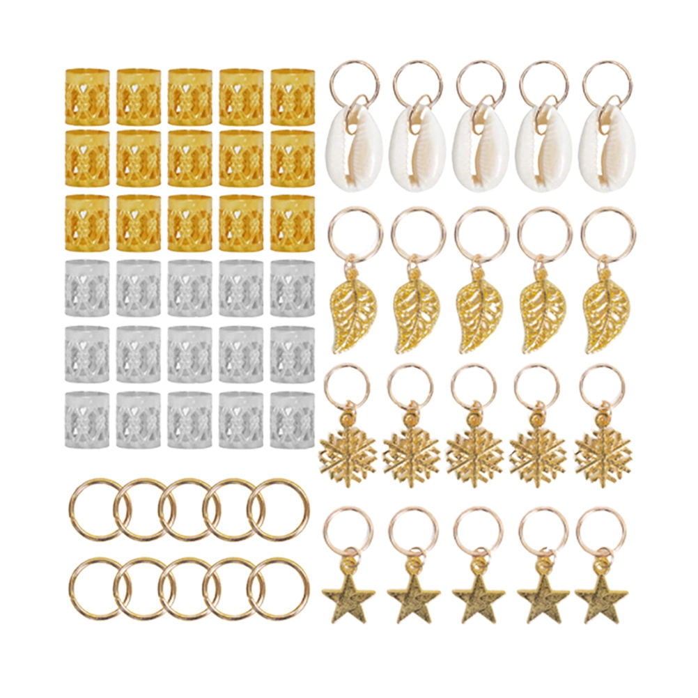 80Pcs Dreadlocks Rings Metal Round Hair Tube Creative Hair Cuffs ...