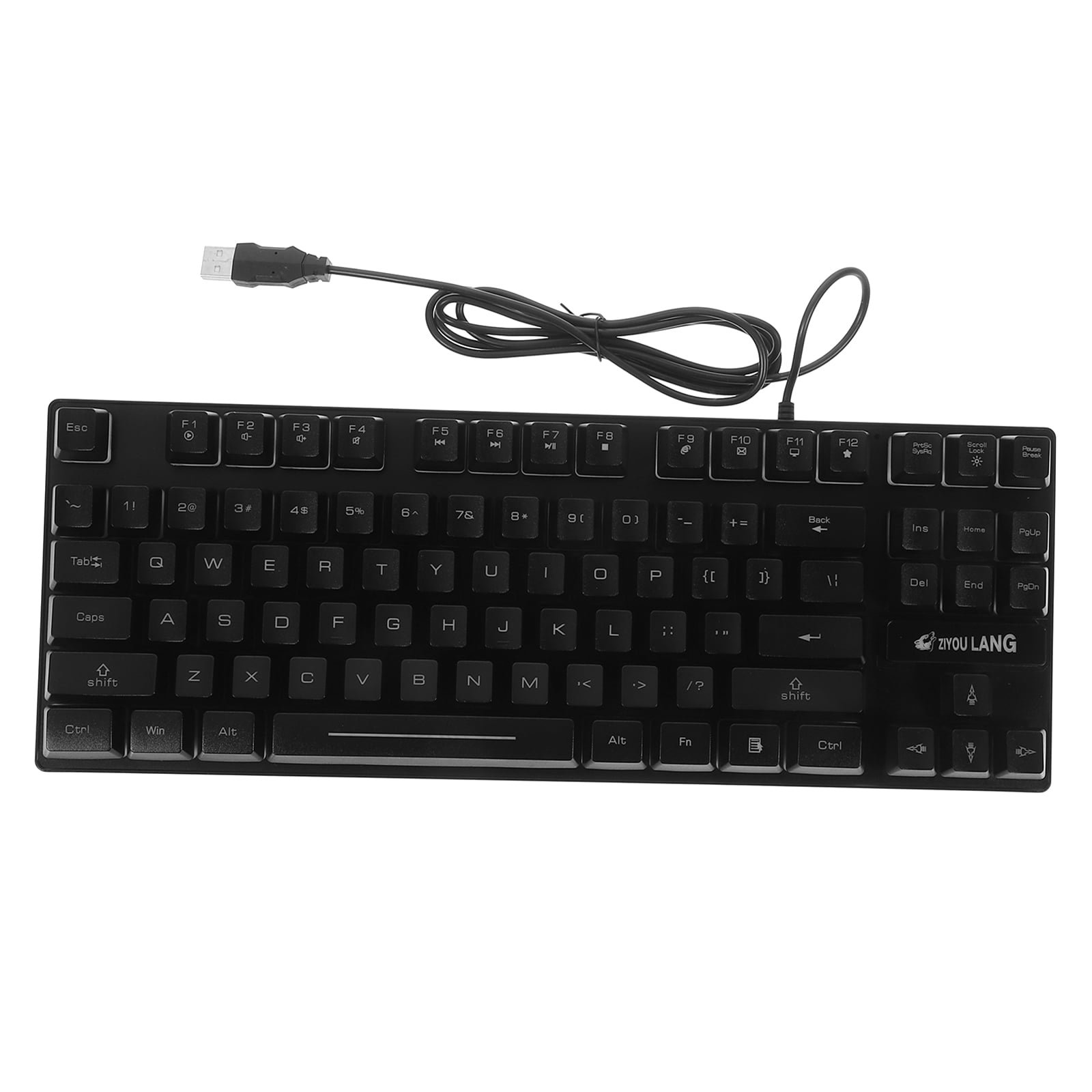 HOMEMAXS 87-Key RGB LED Backlit Keyboard USB Wired Computer Gaming ...