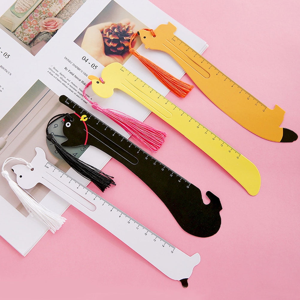8Pcs Adorable Paper Bookmark Rulers Small Animal Bookmark Graduation ...