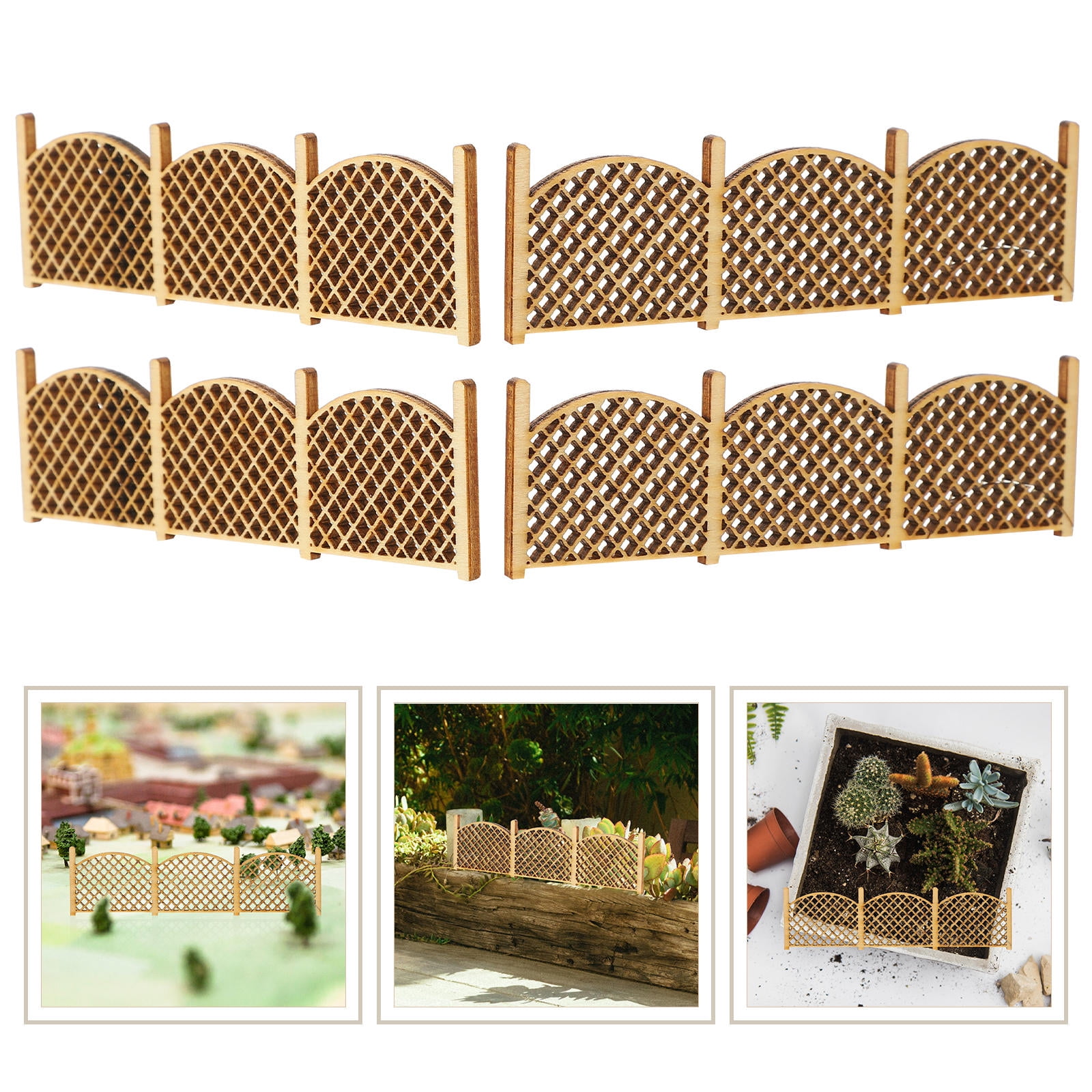HOMEMAXS 8Pcs Mini House Fences Wooden Fences Micro Landscape Fences ...
