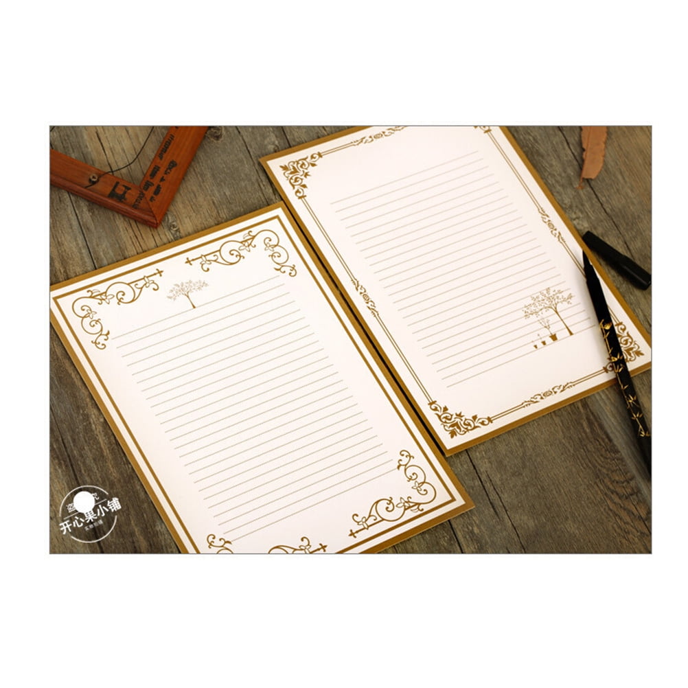 HOMEMAXS 8Pcs Paper Retro Writing Paper Vintage Floral Letter Paper ...