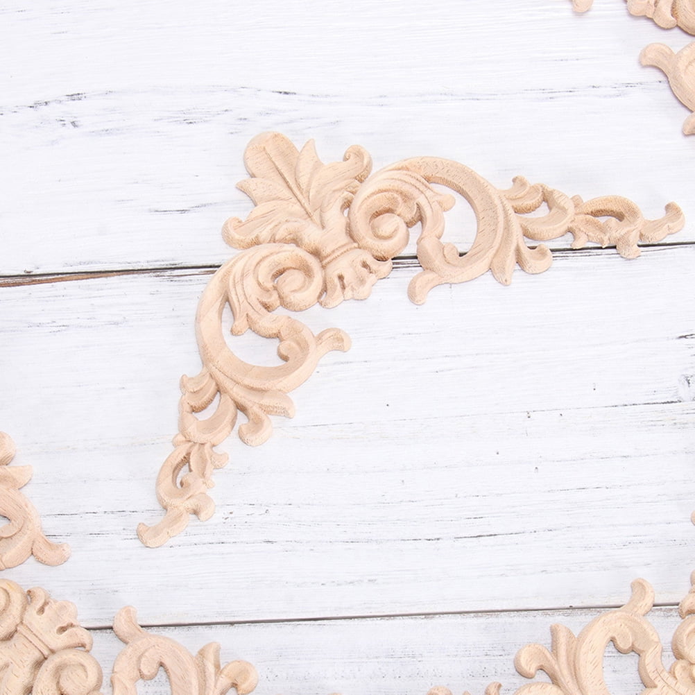 HOMEMAXS 8Pcs Wood Carved Onlay Wood Carving Decal Wooden Applique ...