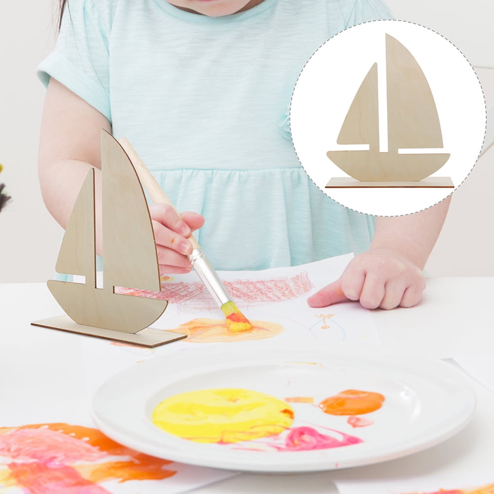 8pcs Blank Craft Boat Models DIY Wooden Boat Kits Sailboat Craft ...