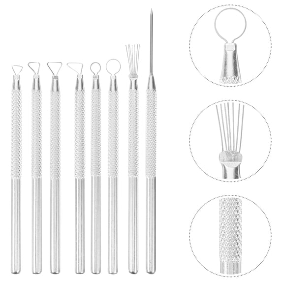 HOMEMAXS 8pcs Clay Needle Tools Pottery Carving Needles Aluminum ...