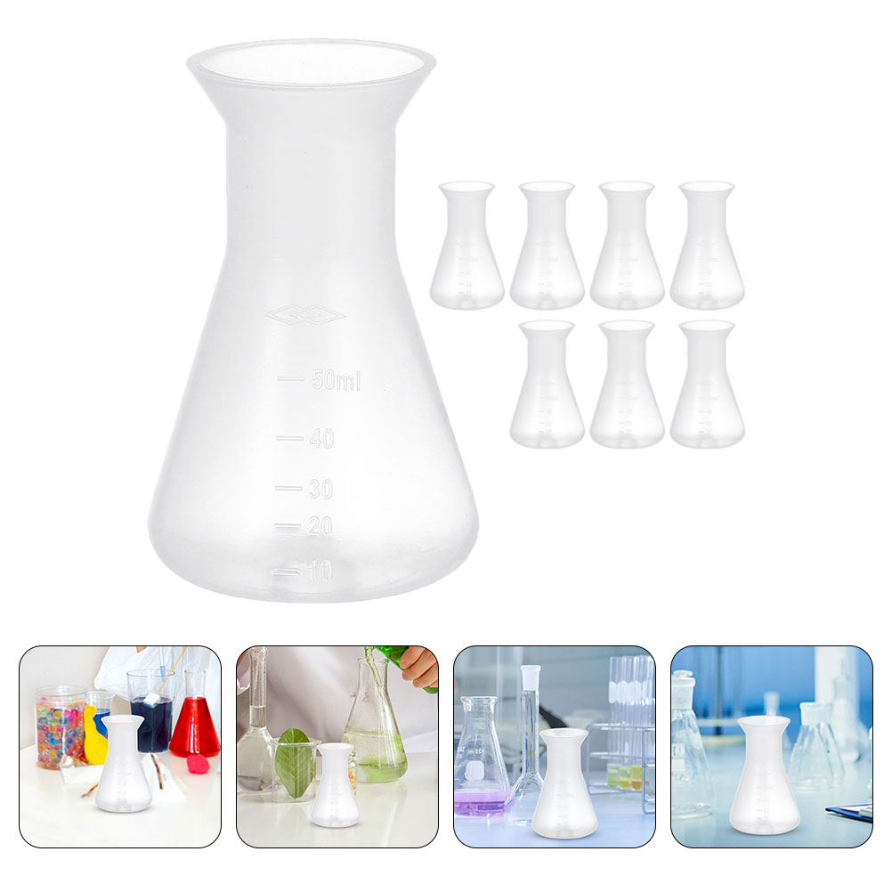 HOMEMAXS 8pcs Labs Erlenmeyer Flasks Science Experiment Flask Conical ...