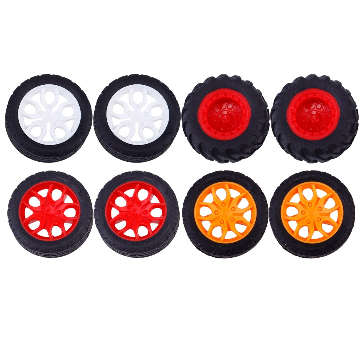 HOMEMAXS 8pcs Plastic Four-wheel Drive Toy Wheels Replacement Car Model ...