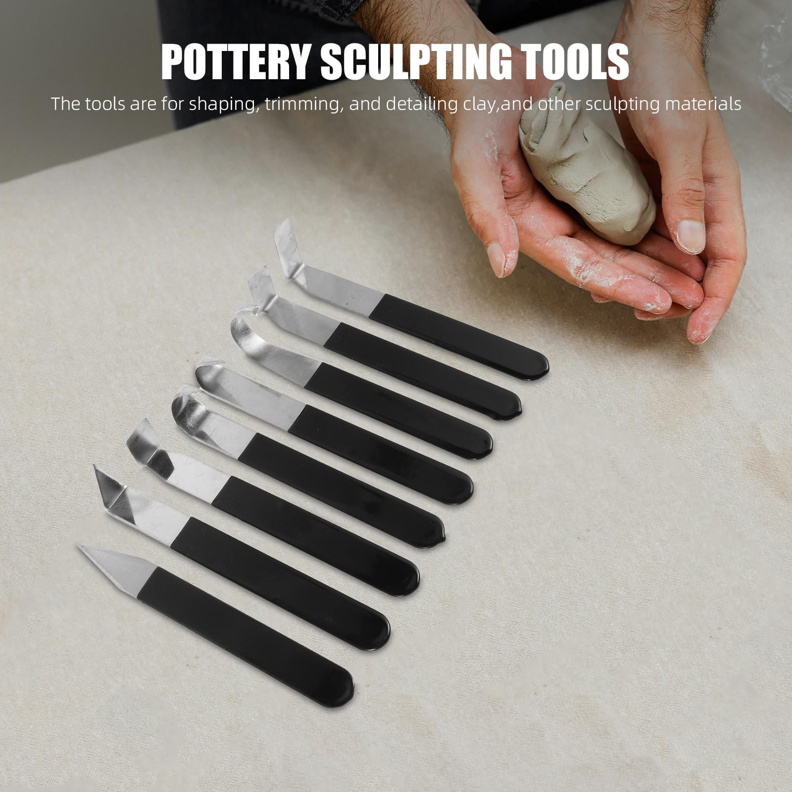 HOMEMAXS 8pcs Pottery Sculpting Tools Stainless Steel Clay Hand Tools ...