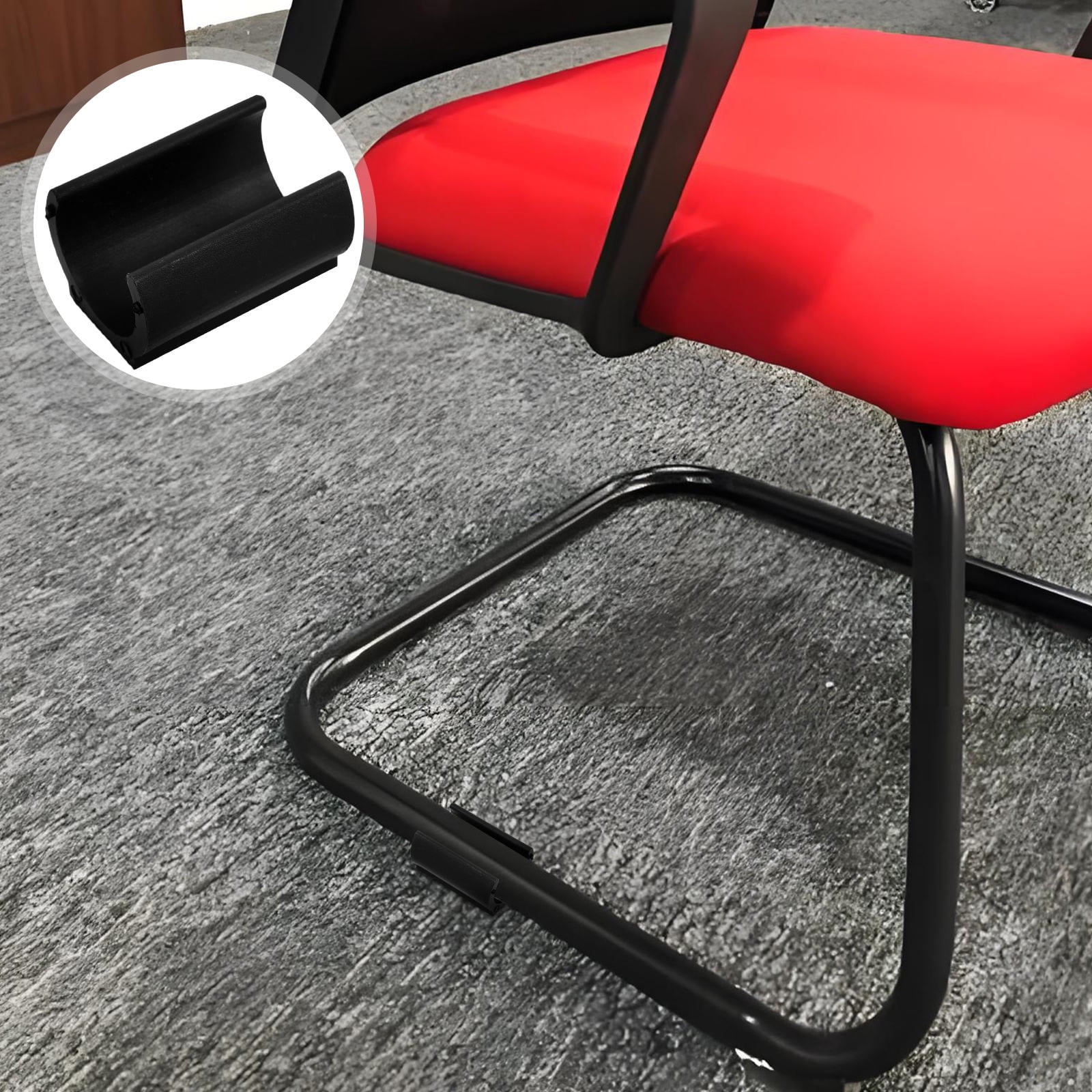 8pcs Rectangle U Shaped Chair Leg Tips Caps with Felt Pads Furniture ...