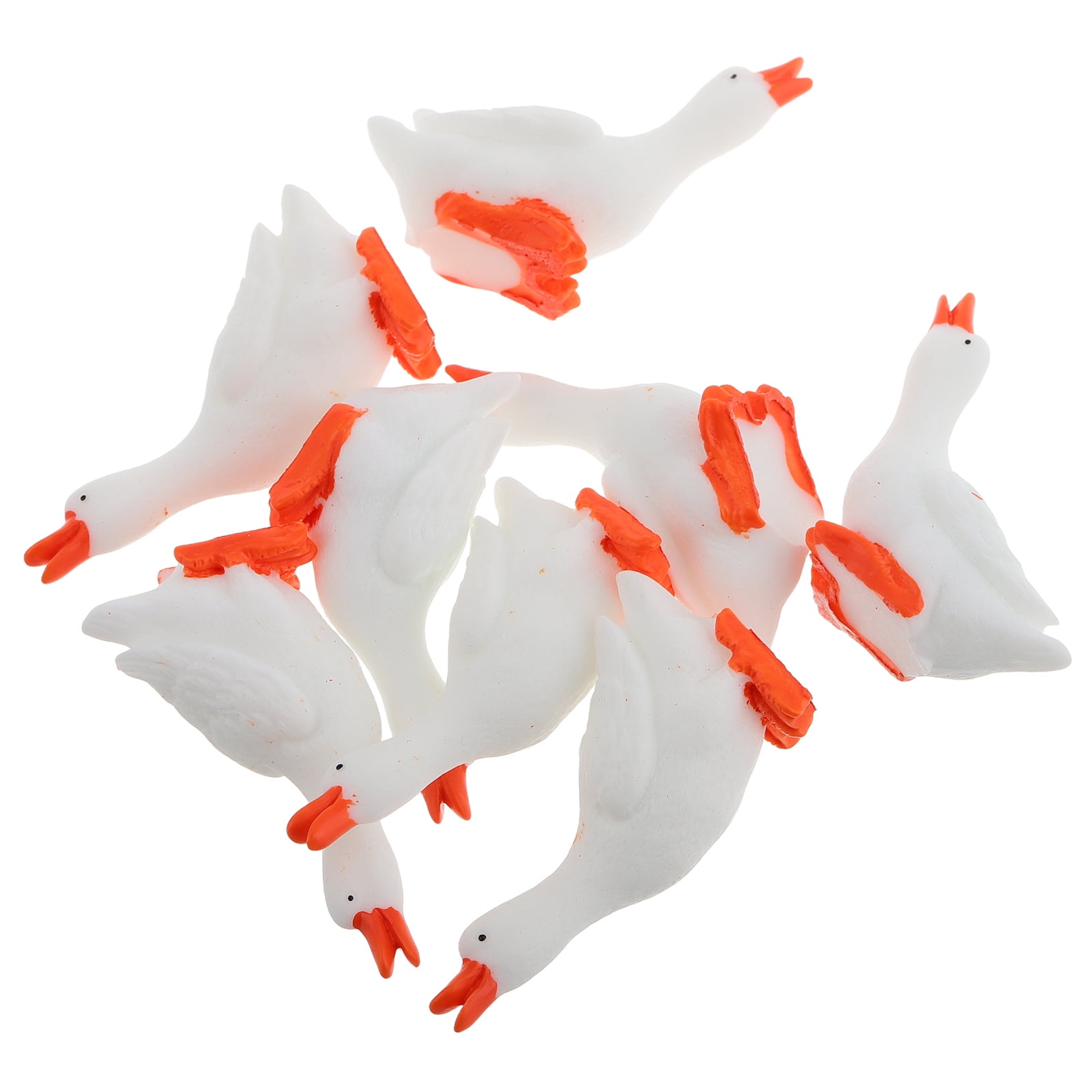 8pcs Resin Landscape Statue Goose Landscape Statue Resin Goose ...