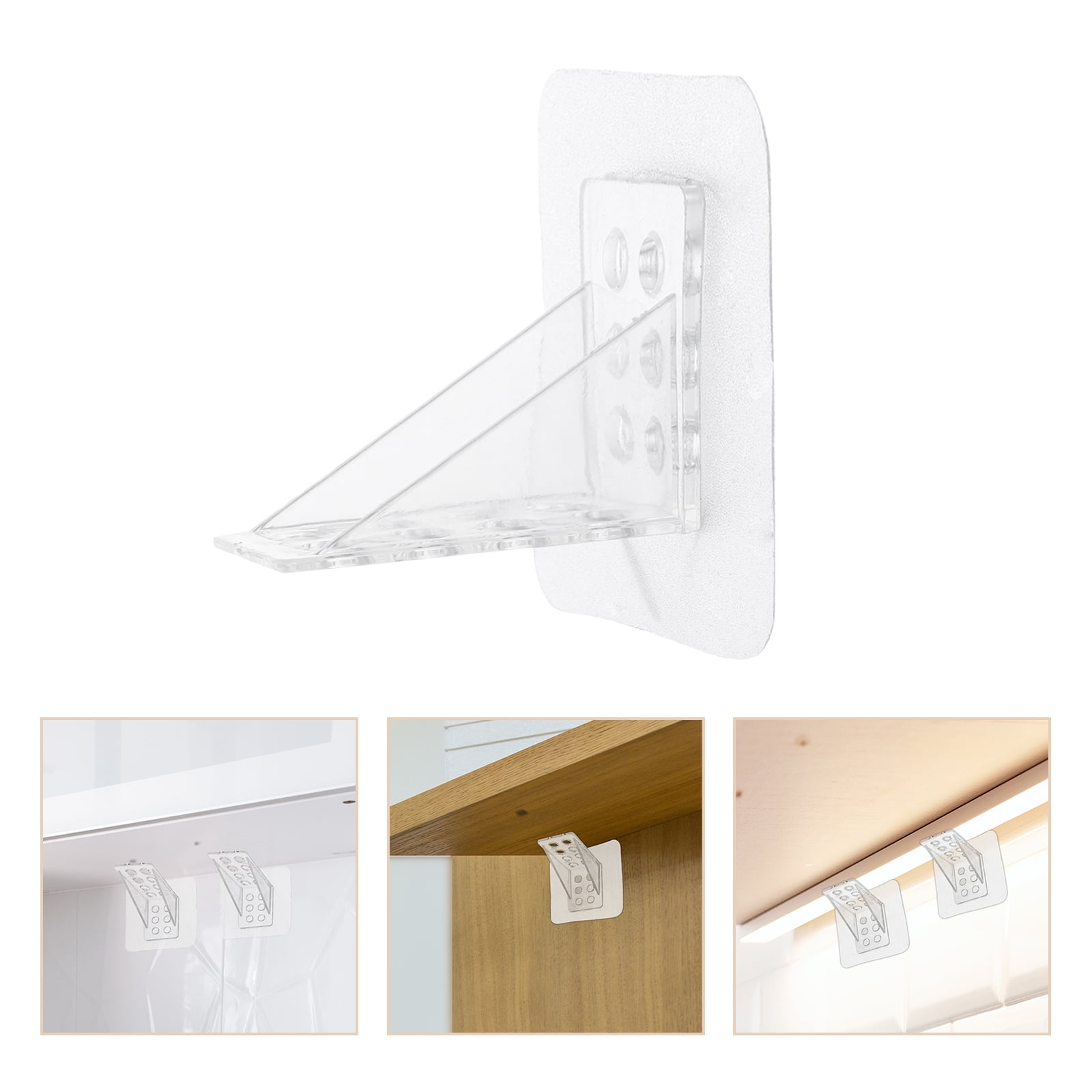 8pcs Transparent Reinforced Shelf Brackets for Floating Shelves Corner ...