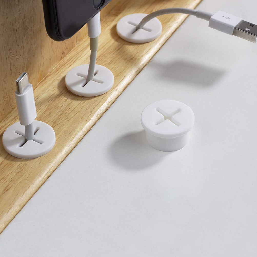 HOMEMAXS 8pcs White Furniture Cable Wire Rubber Grommet Cable Wire Hole ...