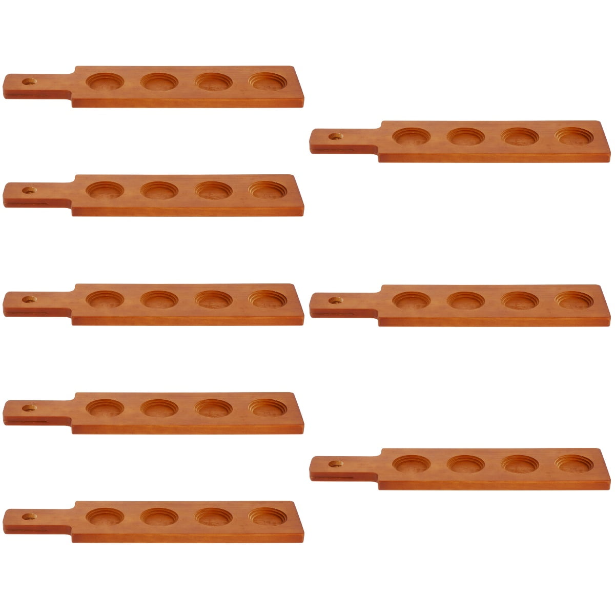 HOMEMAXS 8pcs Wooden Shot Glass Holder Rack 4 Holes Wooden Cup Serving ...