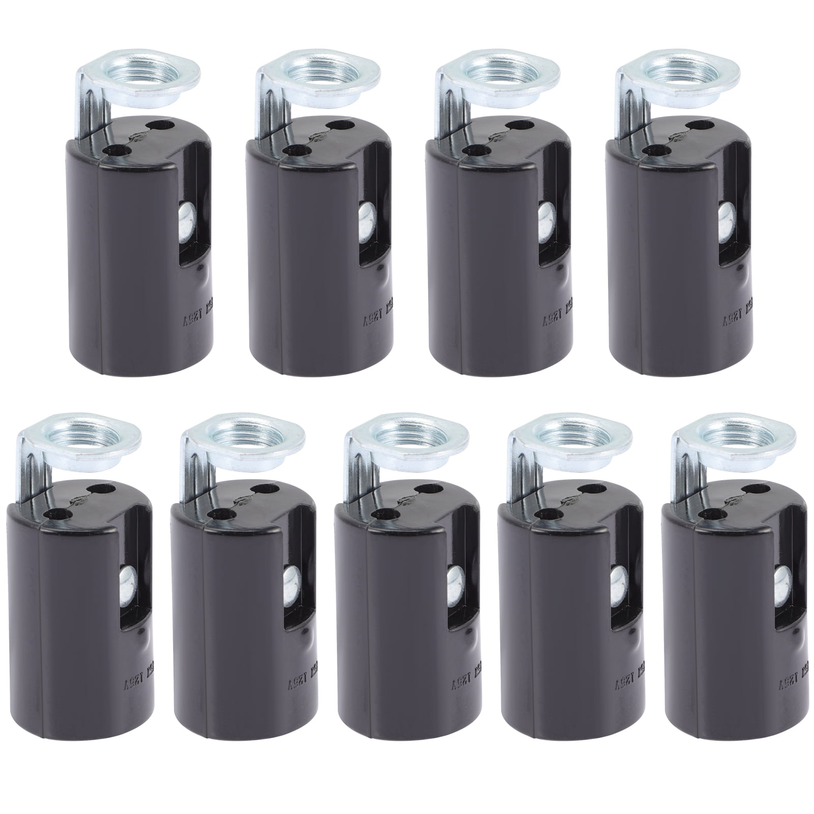 9 Pcs Candle Light Base Lamp Socket Ceiling Spotlight Cover Black ...