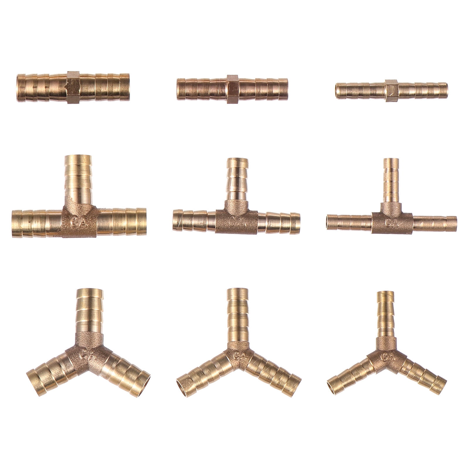 HOMEMAXS 9 Pcs Connector Splitter Air Hose Fittings Compressor Golden ...