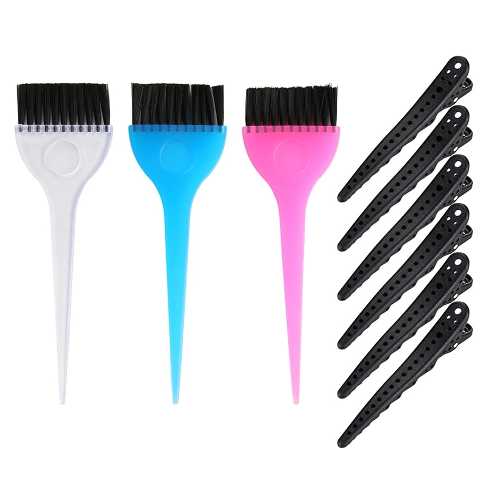 HOMEMAXS 9pcs Hair Dye Tool Set for Salon Use Assorted Color Plastic ...