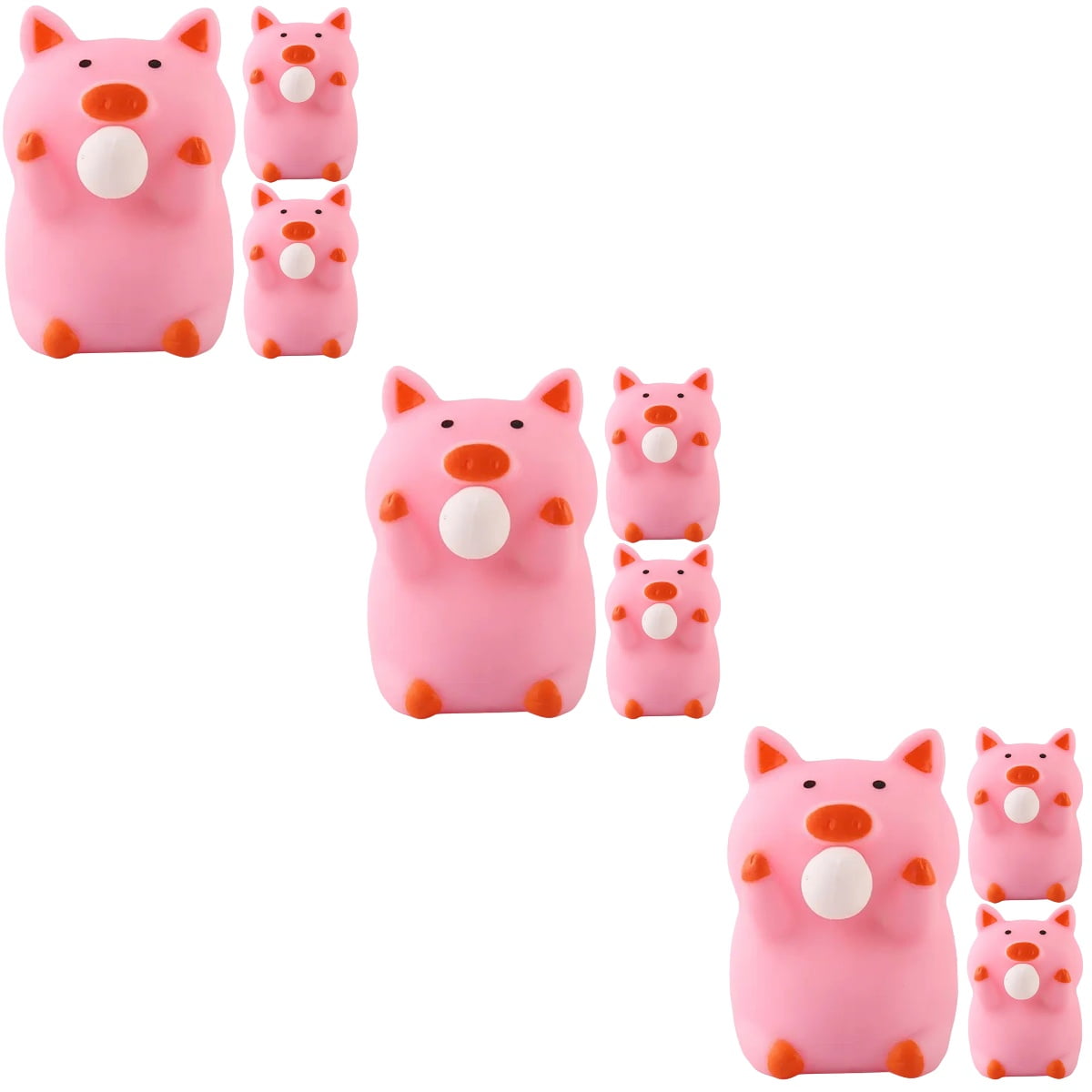 9 pcs Pig Stress Balls Toy Squishy Pig Squeeze Toy Fidget Toys Cute Pig ...
