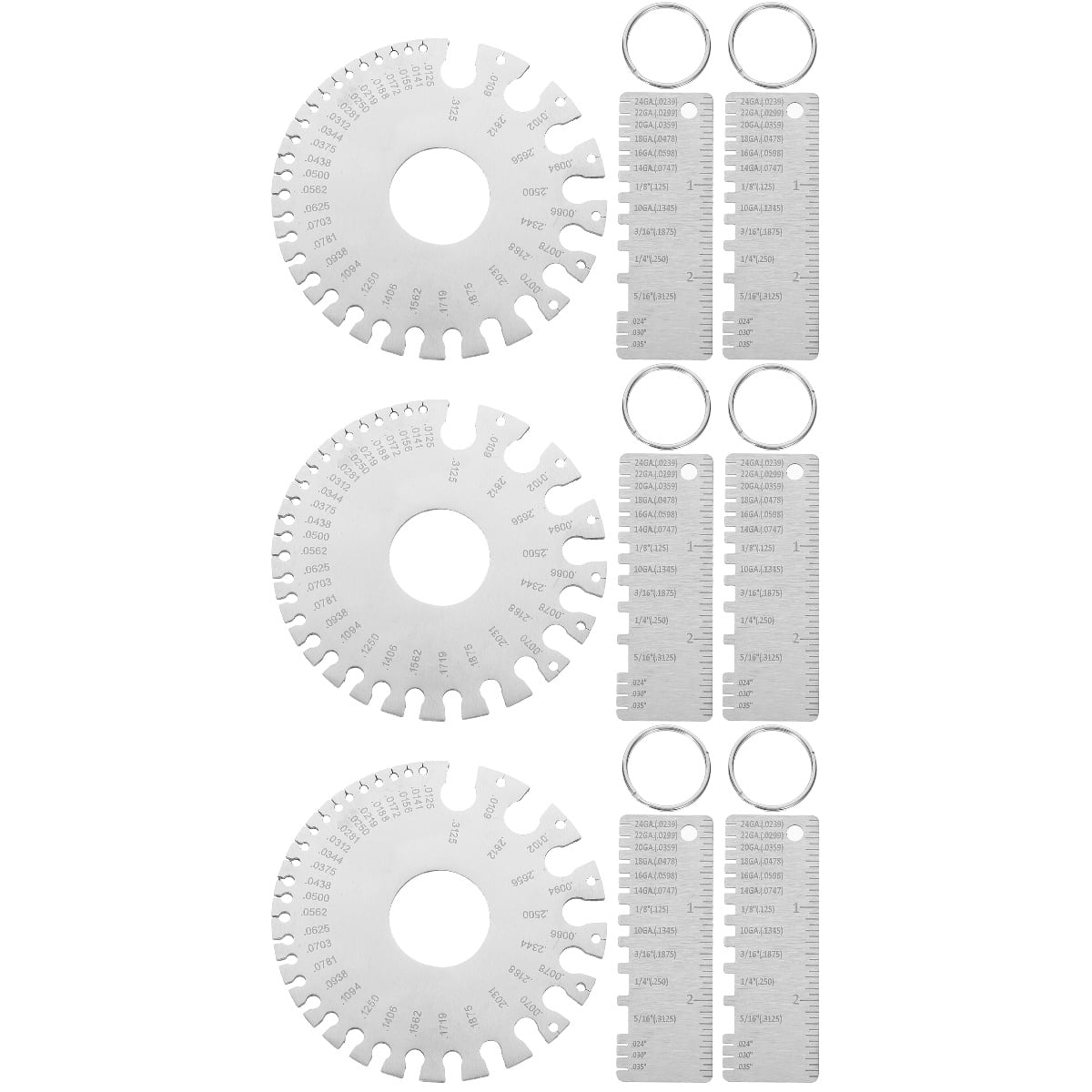 HOMEMAXS 9 pcs Wire Gauge Sheet Metal Gauge Thickness Tool Welding ...