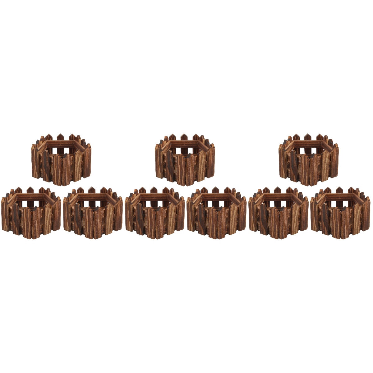 9 pcs Wooden Flowerpots Succulent Pots Vintage Flower Pot Wood Flower ...