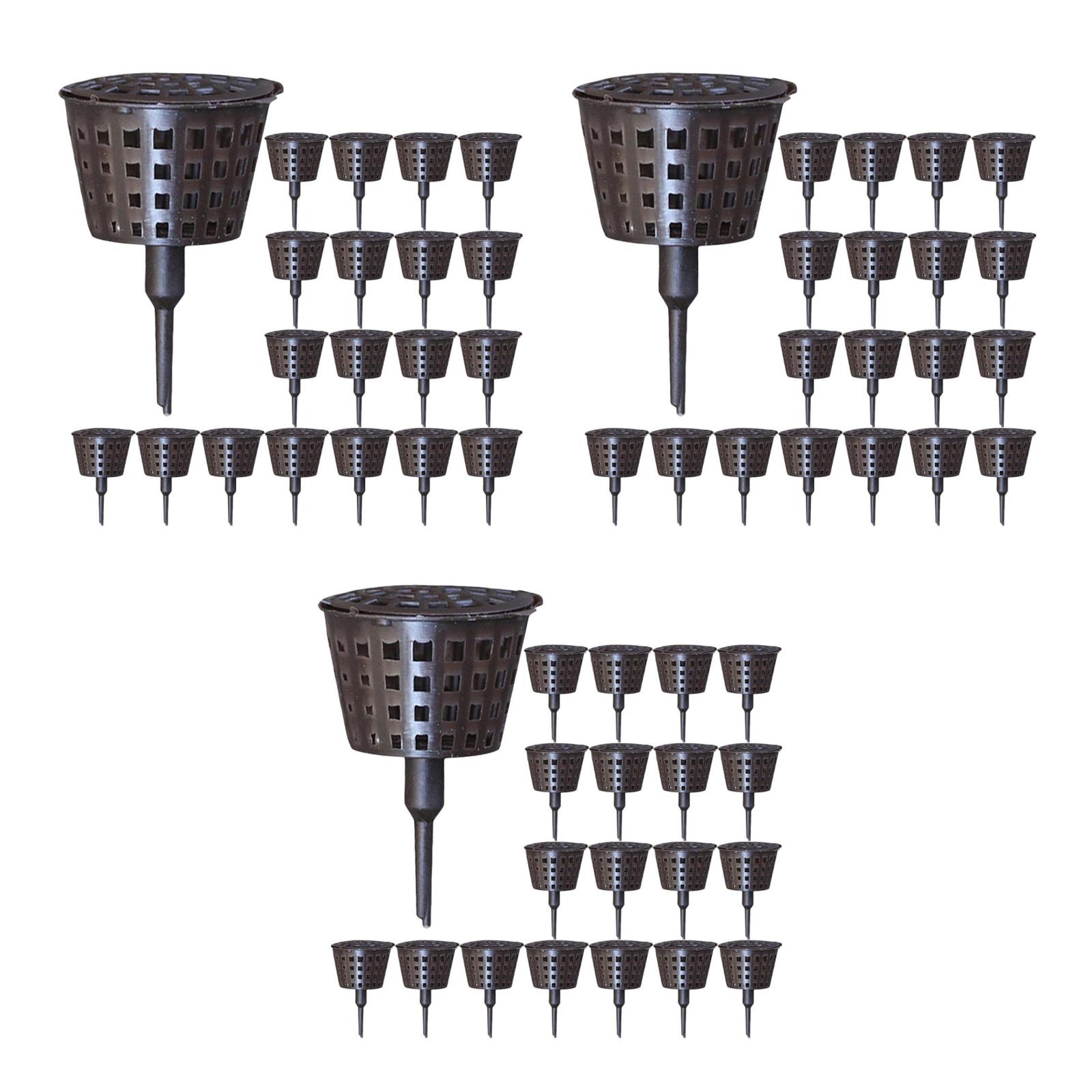 HOMEMAXS OUNONA 90 pcs Plastic Fertilization Mesh Basket with Lid ...