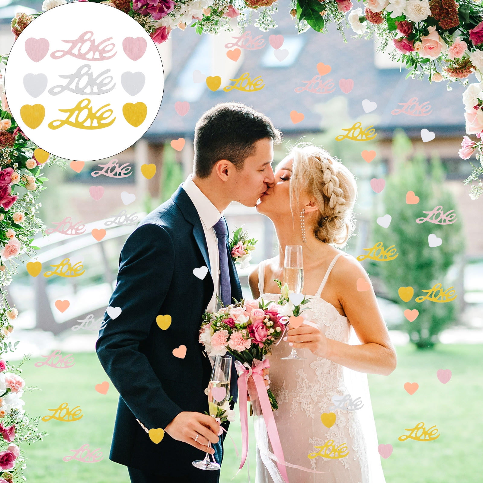 HOMEMAXS 900 Pcs Engagement Wedding Confetti Room Decorations Bride 2 ...