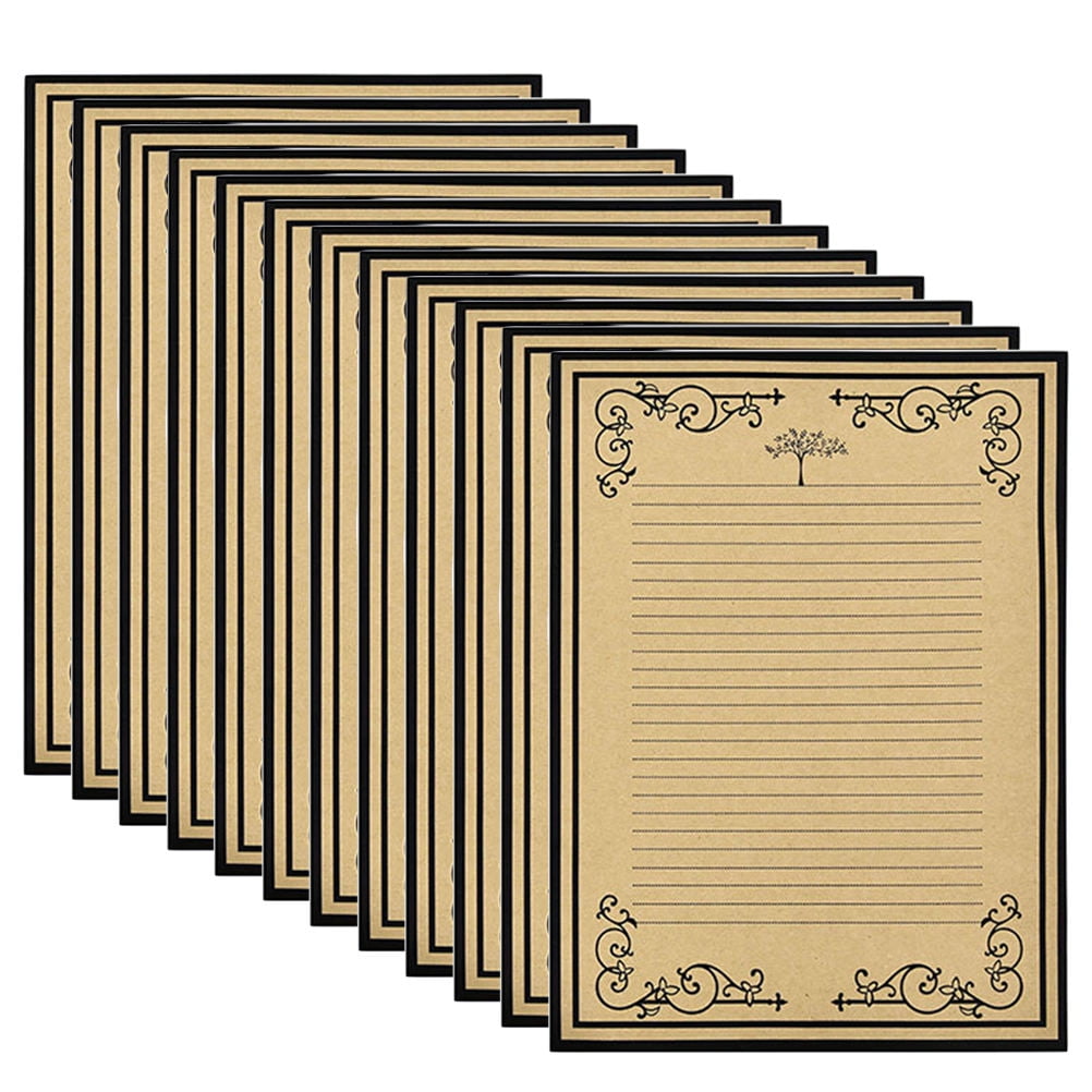 HOMEMAXS 96 PCS Stationery Paper Kraft Writing Parchment Lined Notelets ...