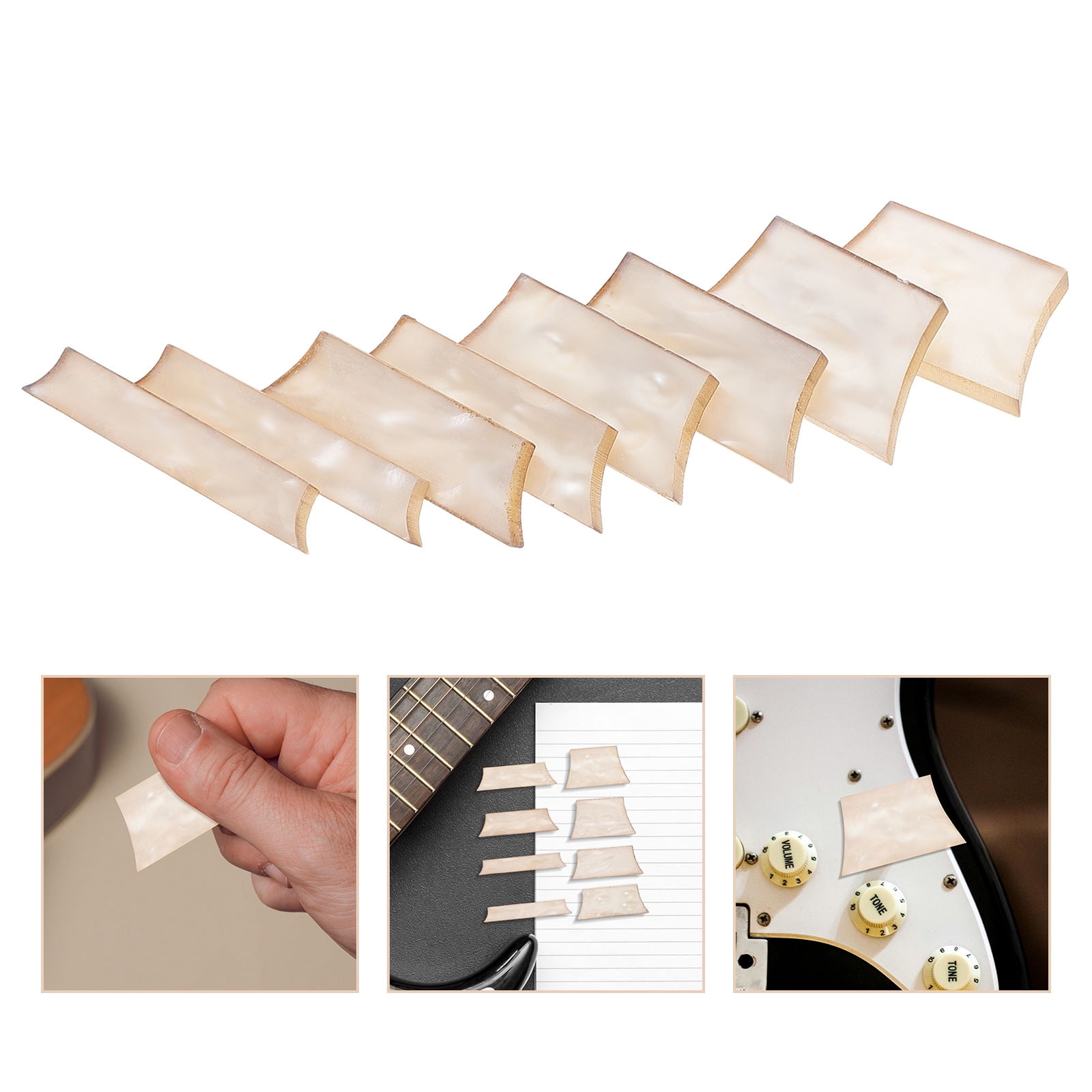 HOMEMAXS 9pcs Guitar Essentials Shell Inlay Trapezoid Shell for Guitar ...