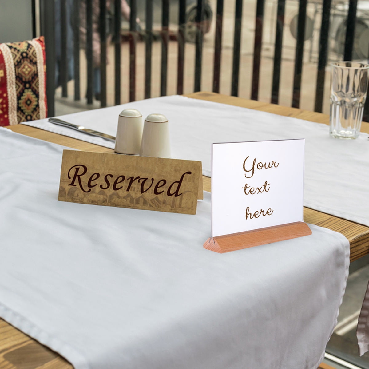 MOKKHNB Table Name Holders Wood 1Pack A5 Style - Walmart.com