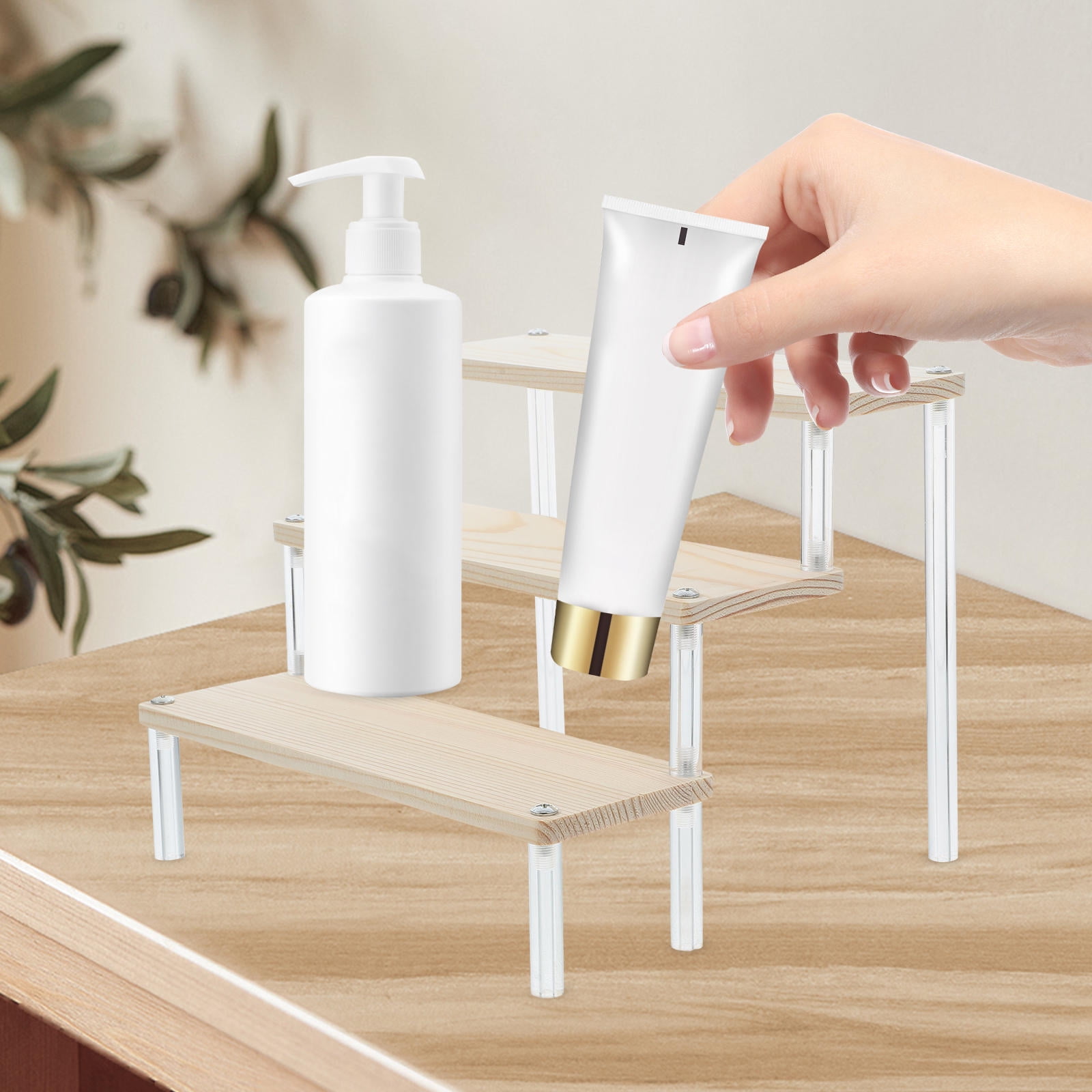 HOMEMAXS Acrylic Tiered Display Stand For Perfume And Jewelry Multi ...