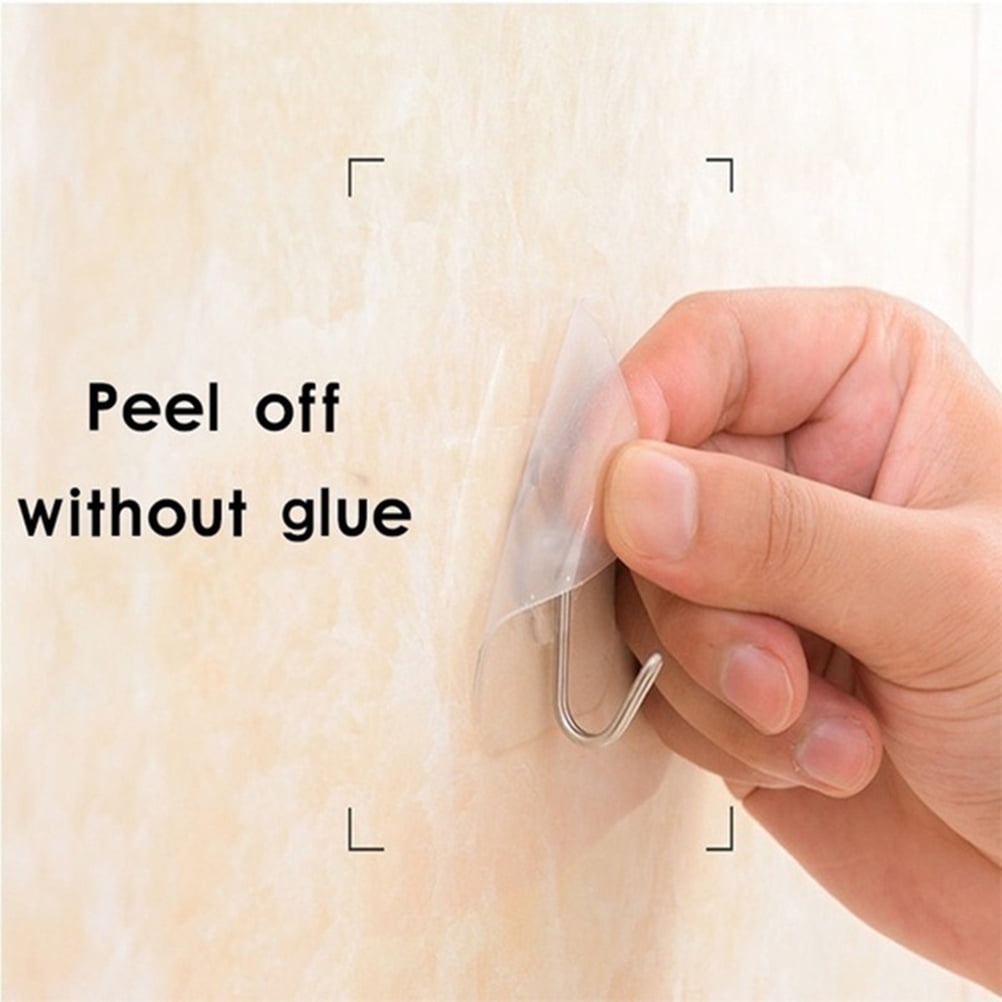 Adhesive Hooks for Walls and Ceilings Made of PVC Silver Color 20 Pieces 0.5 Inch - Walmart.com