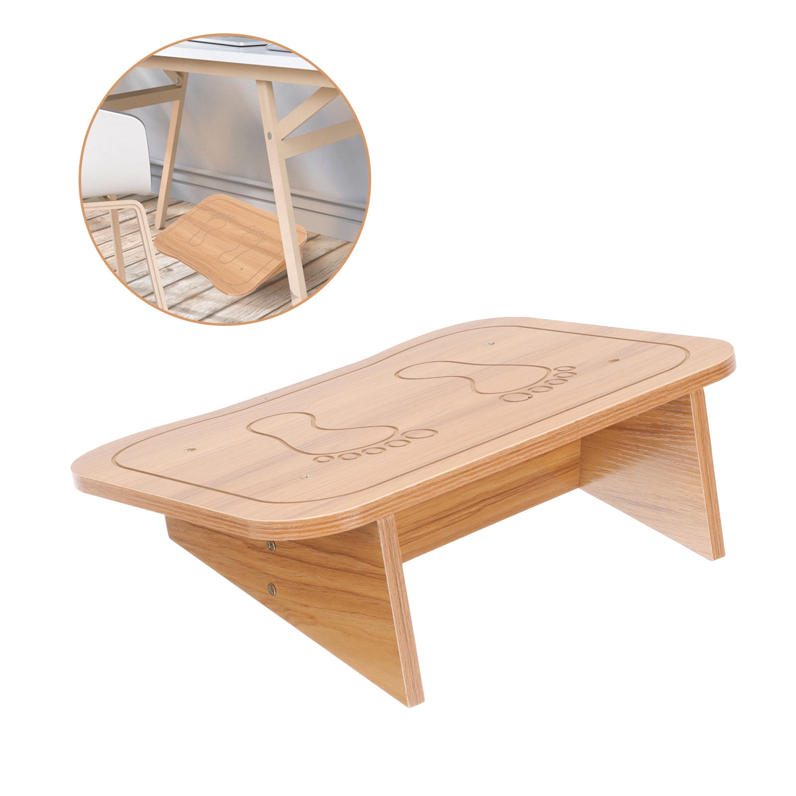 HOMEMAXS Khaki Office Foot Stool with Artificial Board for Comfortable ...