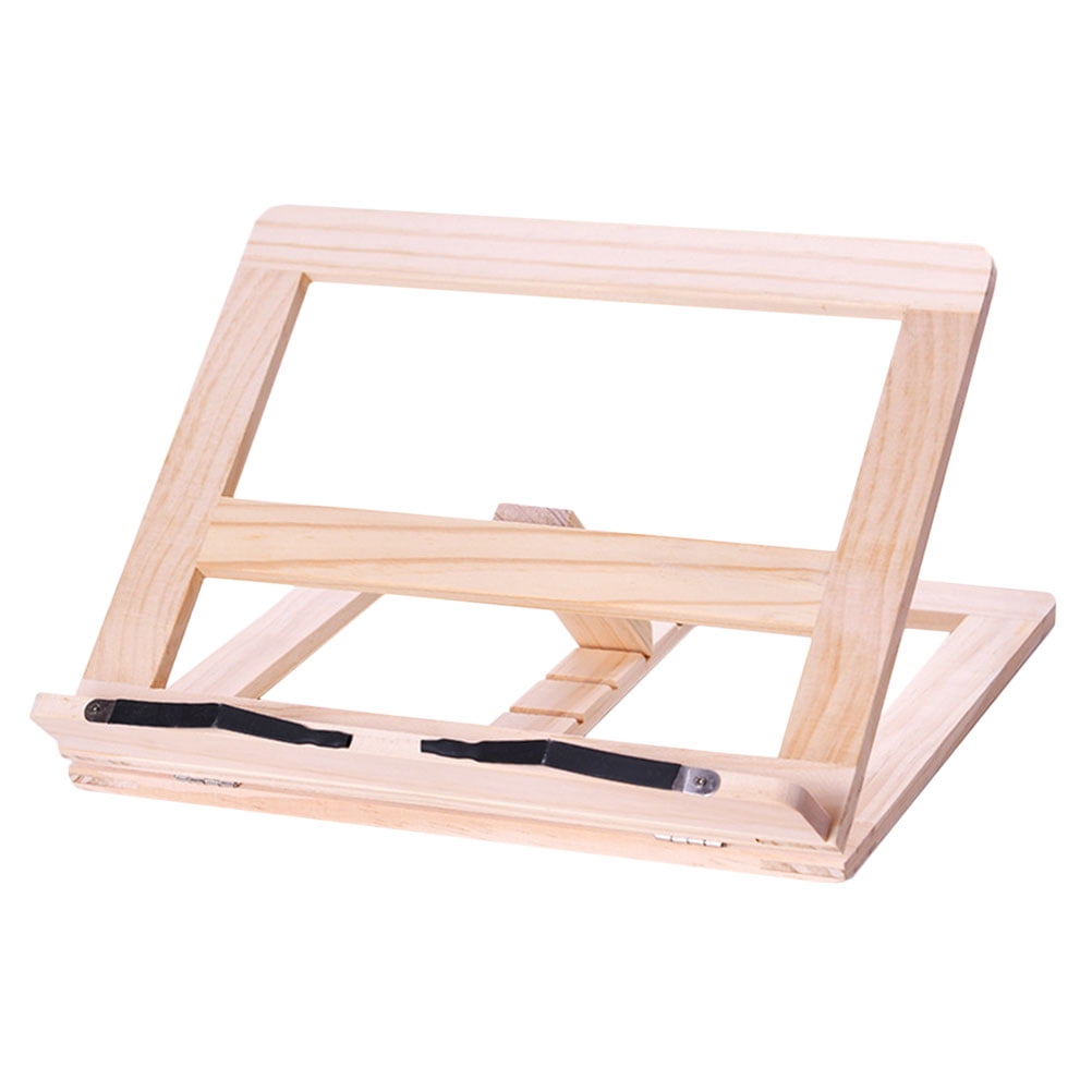 HOMEMAXS Adjustable Wooden Book Rack Reading Book Holder Kitchen Recipe ...