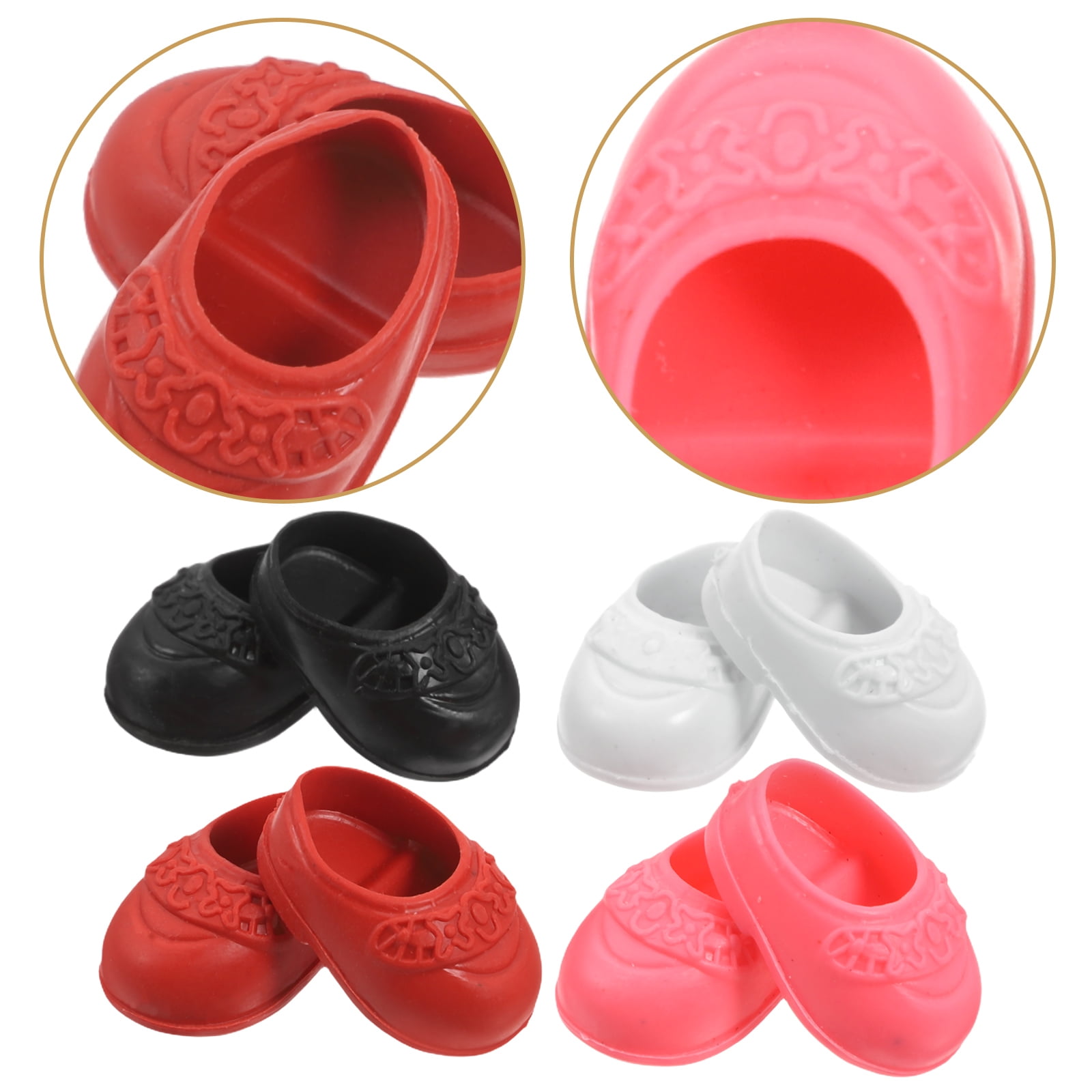 HOMEMAXS Adorable Plastic Doll Shoes for Playing with Mini Cute Flats ...