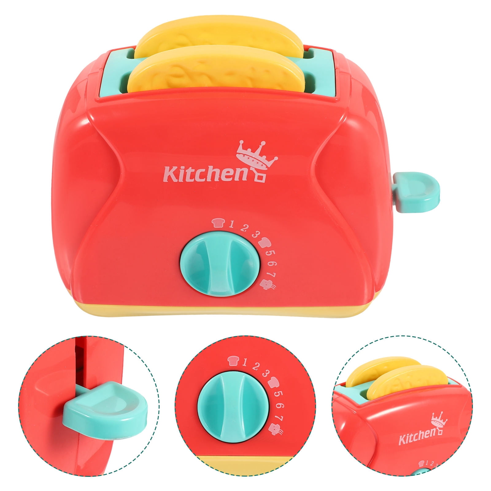 HOMEMAXS Adorable Red Toy Toaster Made of ABS for Kids Pretend Play ...