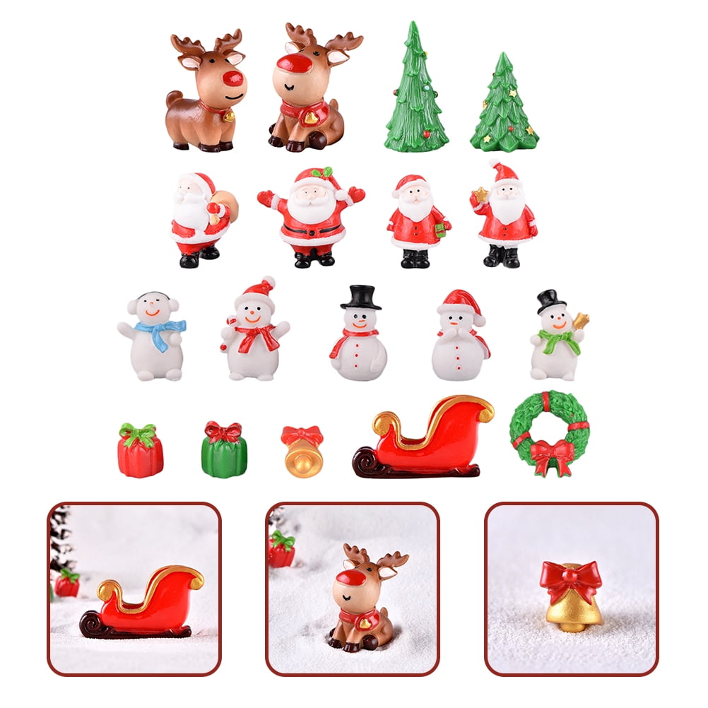 HOMEMAXS Adorable Resin Miniature Xmas Trees and Snowmen for Decor ...
