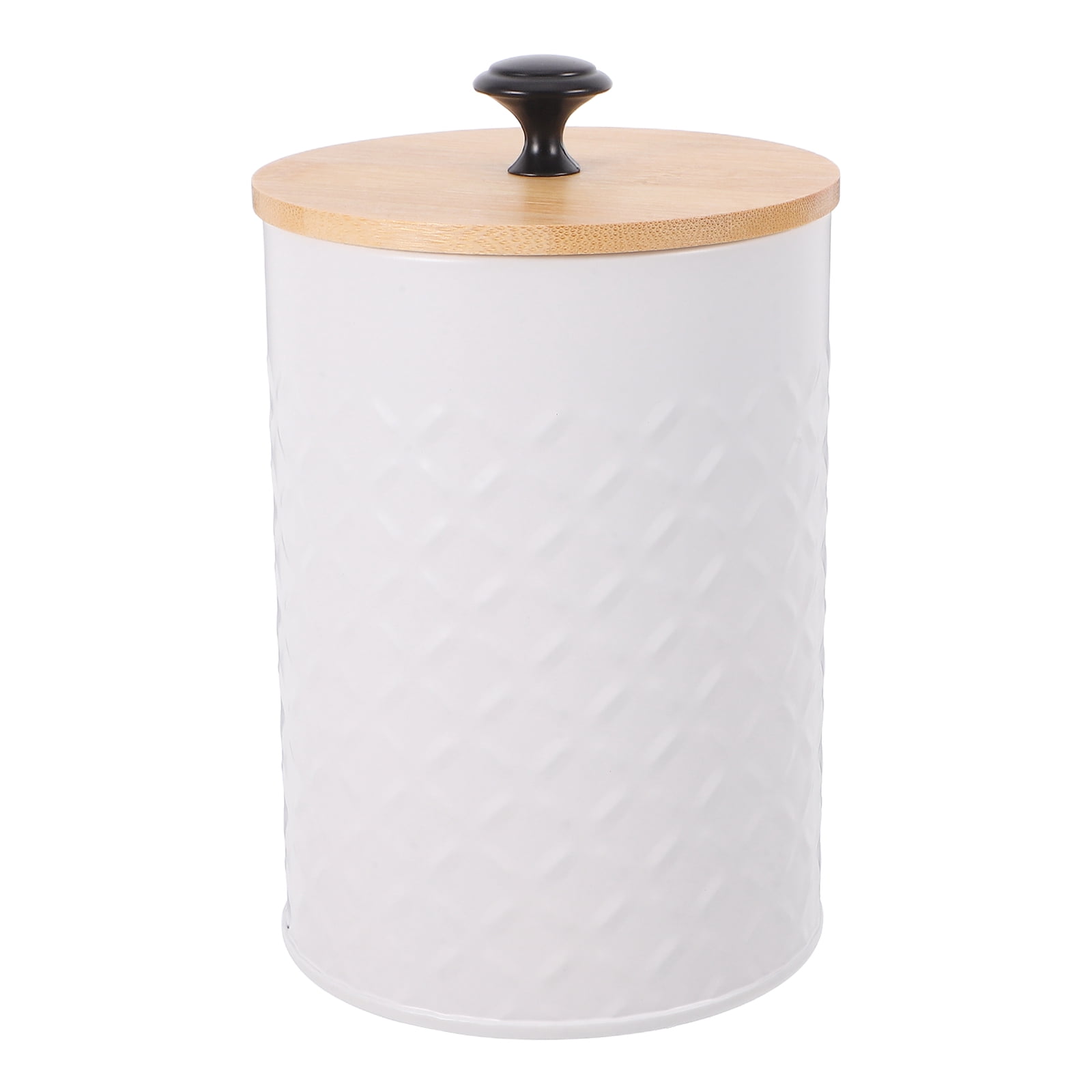 HOMEMAXS White Kitchen Canisters with Airtight Bamboo Lid for ...