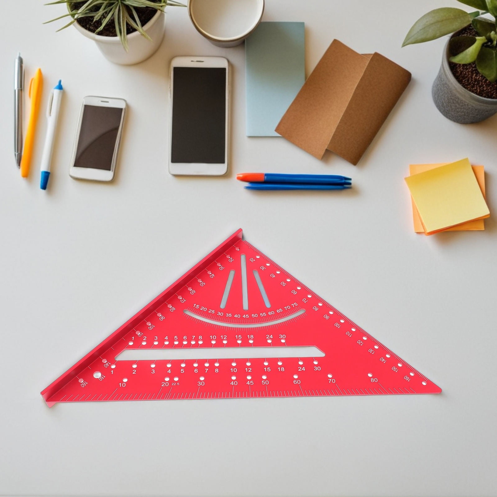 HOMEMAXS Aluminum Alloy 7 Inch Woodworking Triangle Ruler Metric And ...