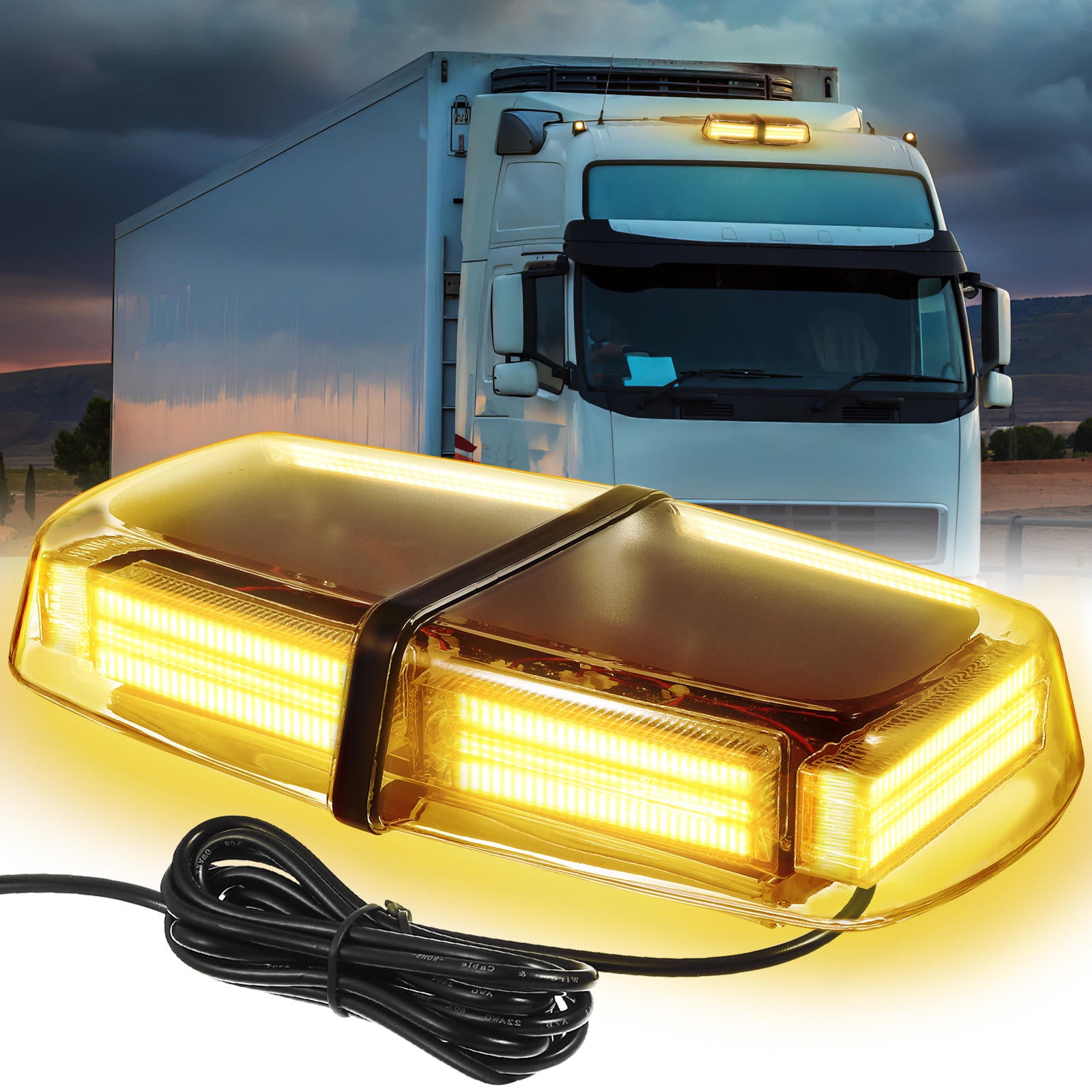 HOMEMAXS Amber Light Bar Roof Lights LED Car Roof Light 35CMX17.5CMX8CM ...