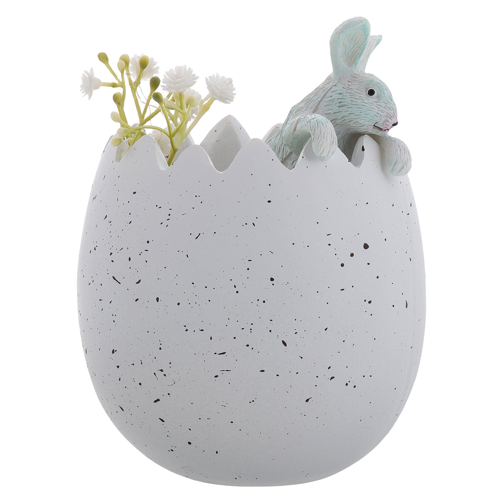 HOMEMAXS Animal Decorations Artificial Rabbit Broken Shell Flower Pot ...