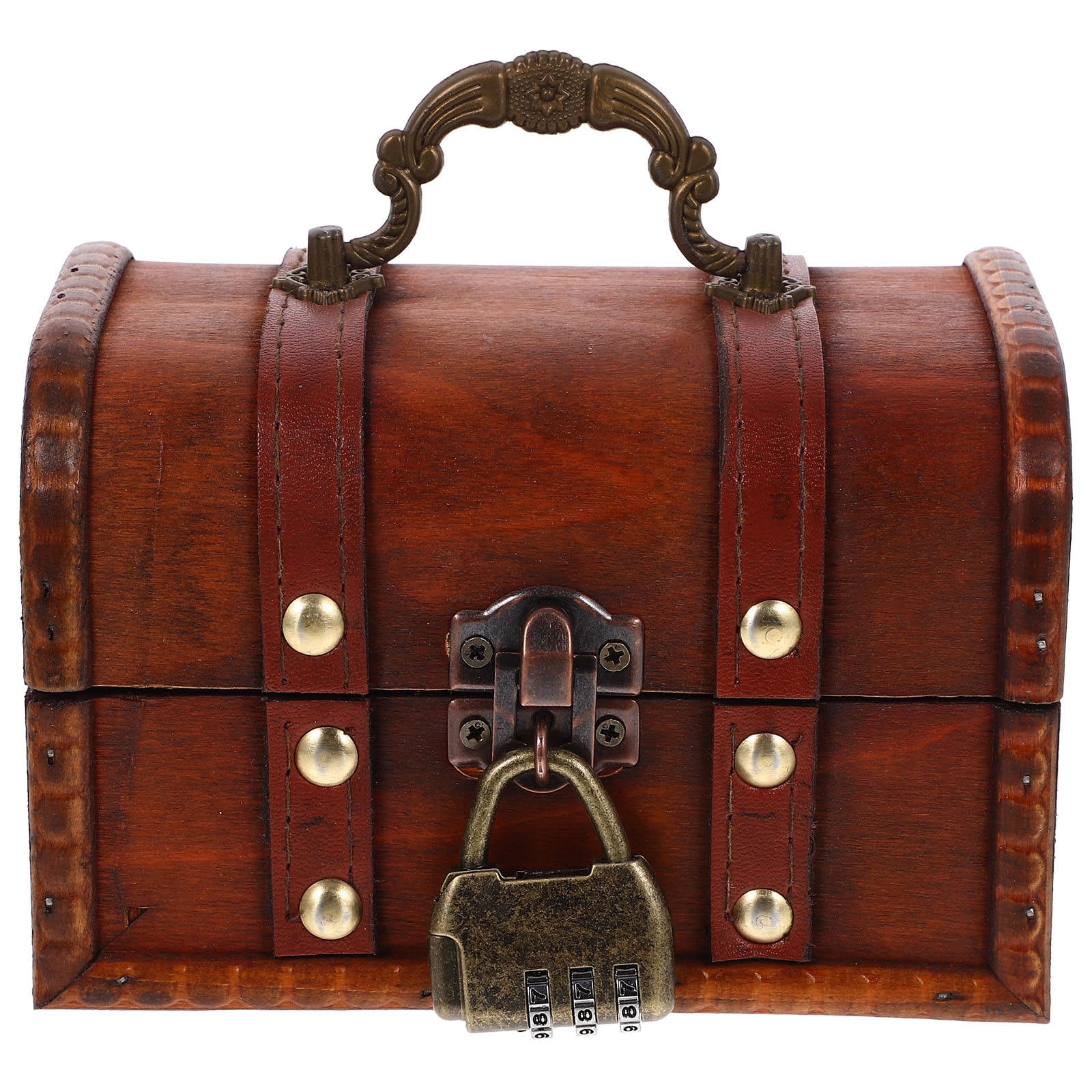 HOMEMAXS Antique Wooden Chest Multi-functional Wood Storage Box Jewelry ...