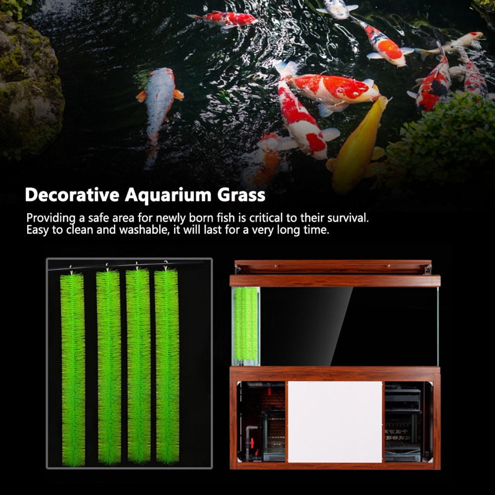 HOMEMAXS Aquarium Hatching Grass Lifelike Plastic Fish Tank Decor Green ...