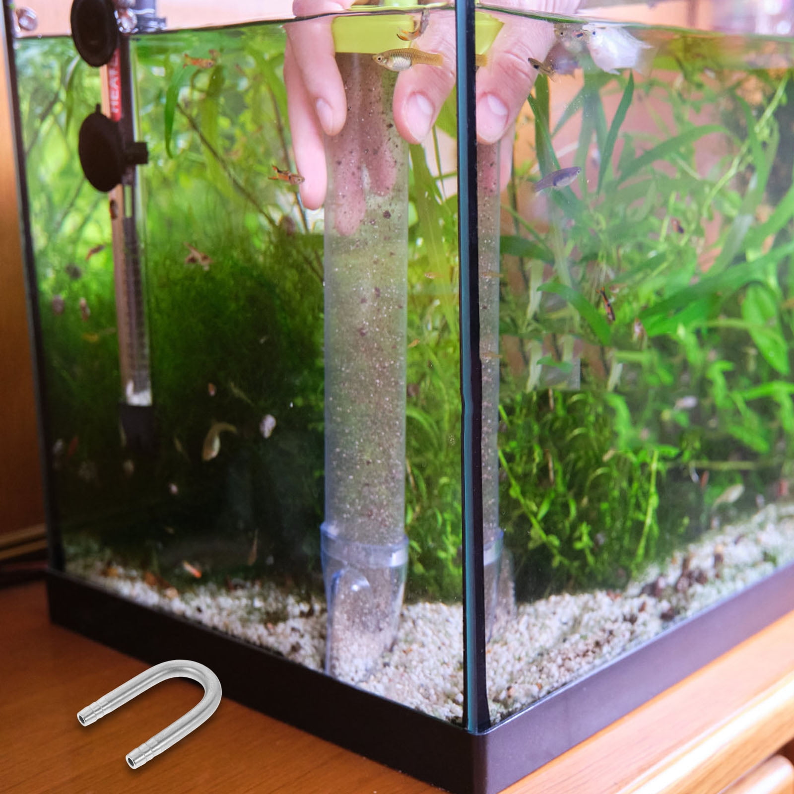HOMEMAXS Aquarium U Shaped Tube Connector Stainless Steel Fish Tank ...