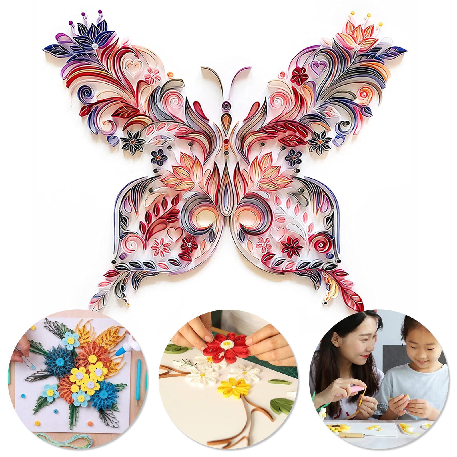 HOMEMAXS Assorted Color Paper Quilling Set with Stainless Steel Tools ...