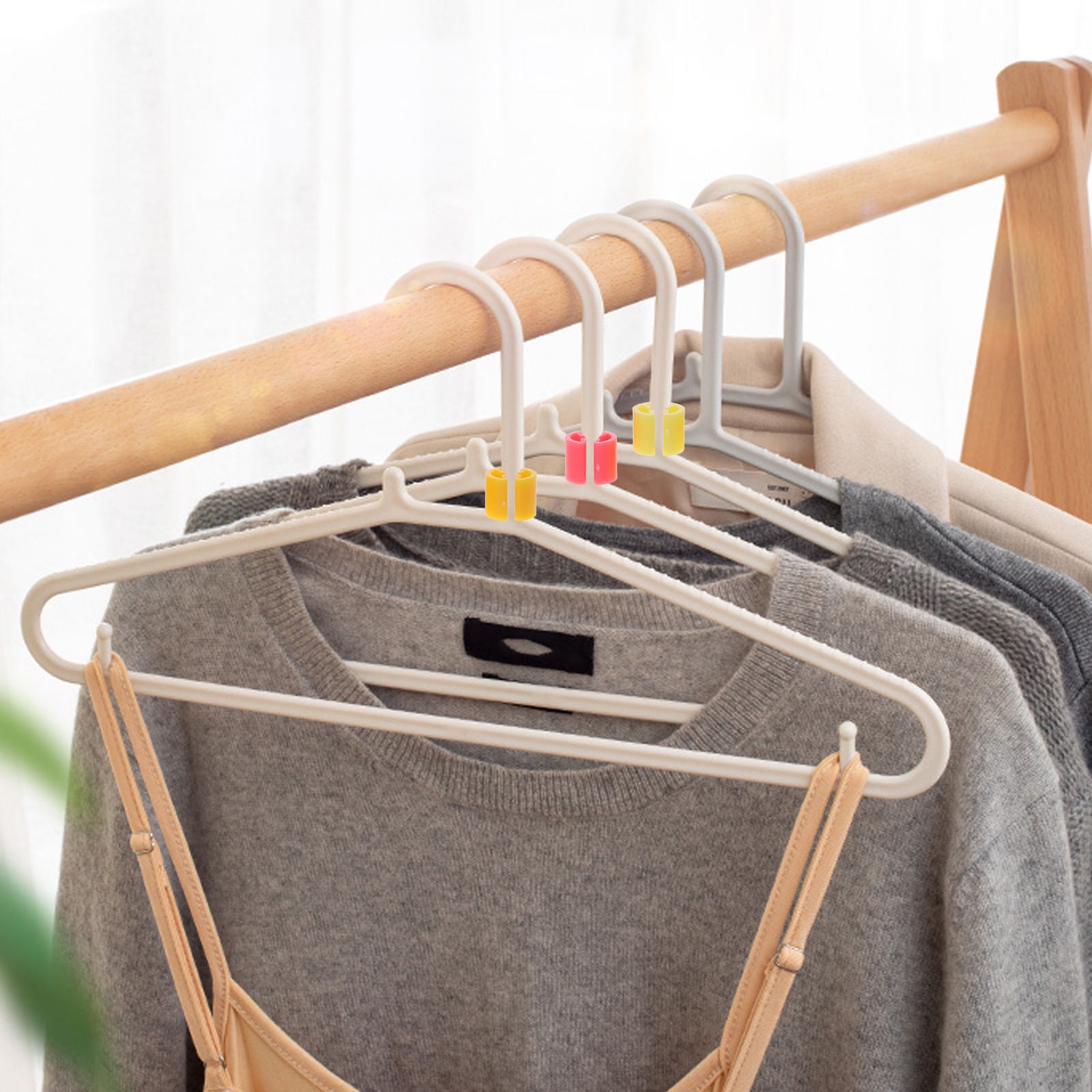 HOMEMAXS Assorted Color Plastic Hanger Size Markers for Clothes with ...