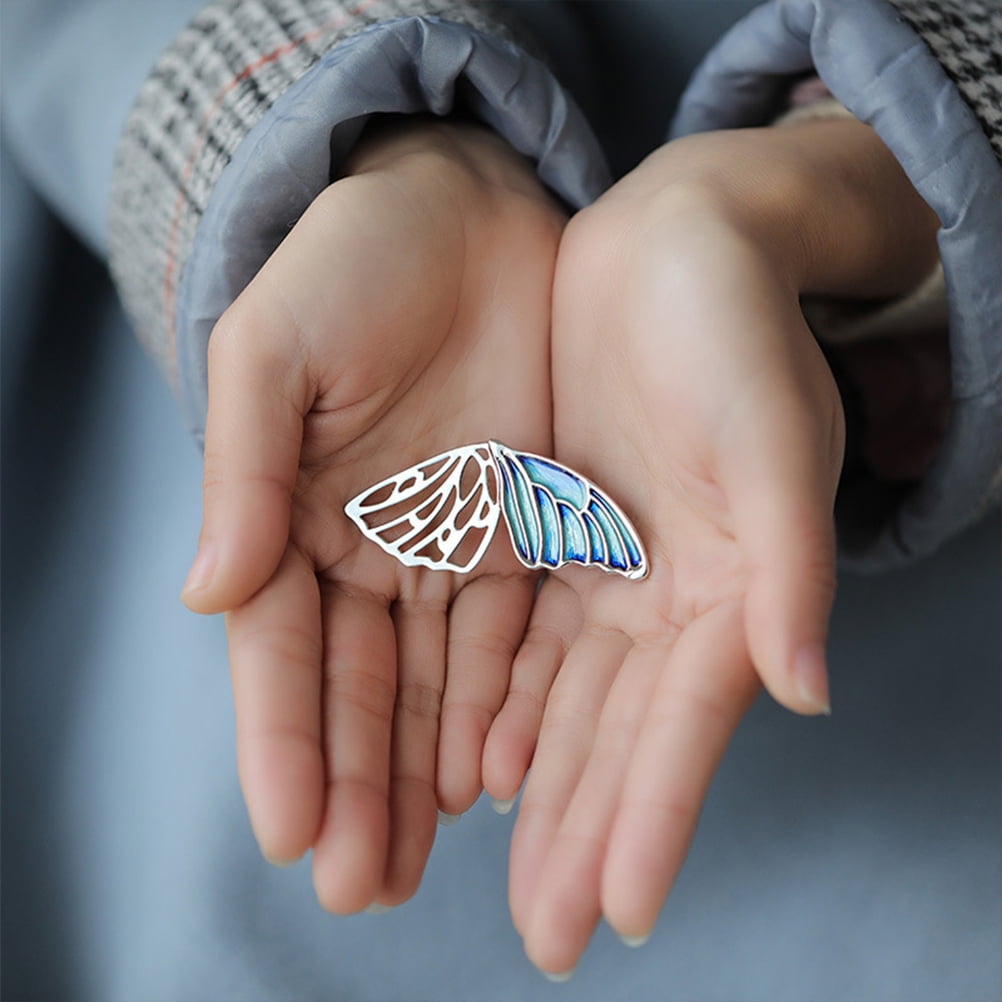 HOMEMAXS Assorted Color Wing Brooch Pins for Women Creative Alloy Lapel ...