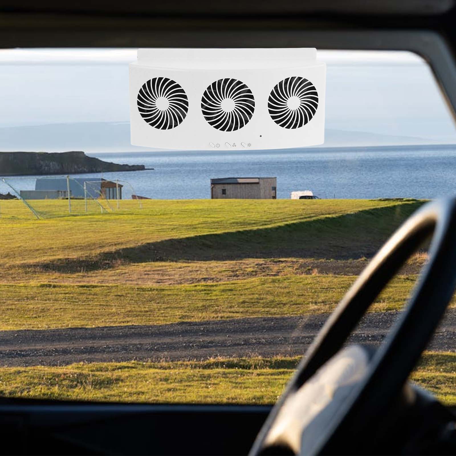 HOMEMAXS Auto Car Window Fan Solar Powered Ventilation Fan for Exhaust ...