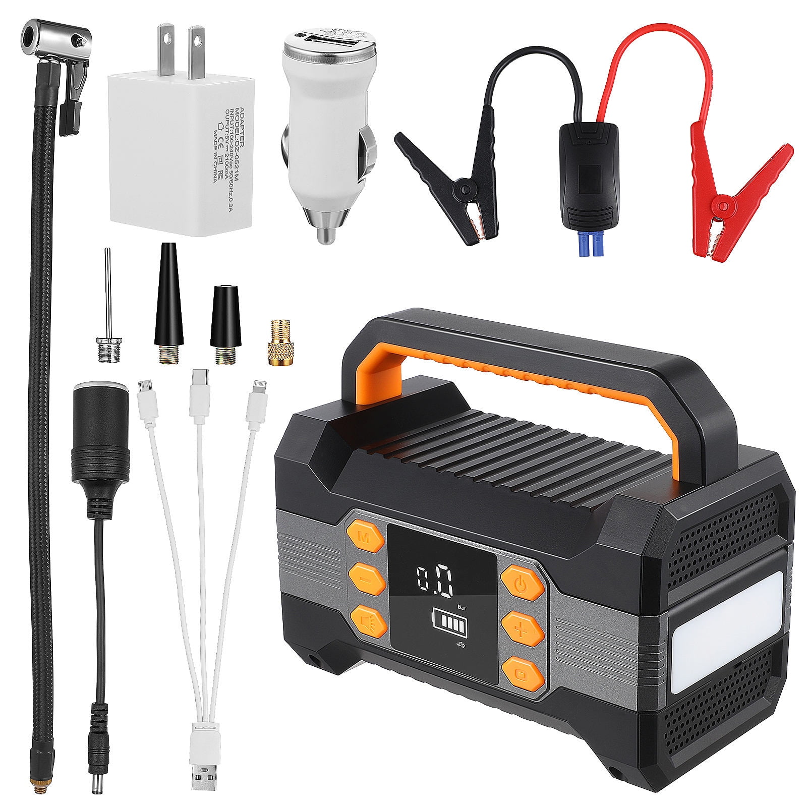 HOMEMAXS Auto Emergency Starter Power Bank Jump Air Compressor Charger ...